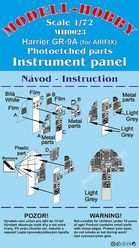 MH Models K72923 Harrier GR.9A Photoetched parts instrument panel for Airfix ex Modell-Hobby