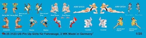 Peddinghaus-Decals 3123 Pin Up Girls For US Vehicles And Tanks II World War