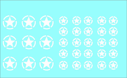 Black Lion Decals 72507 Allied White Stars - Broken Circle