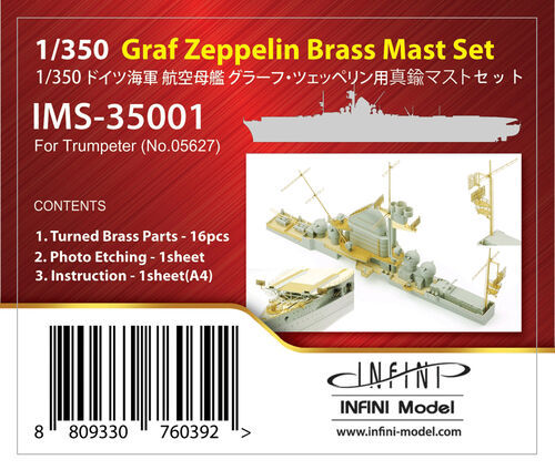 Infinimodel IMS35001 German Aircraft Carrier Graf Zeppelin - Brass Mast Set (for Trumpeter 05627 Kit)