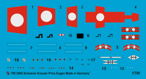 Peddinghaus-Decals 2060 Markings For The Heavy Cruiser Prinz Eugen For Trumpeter