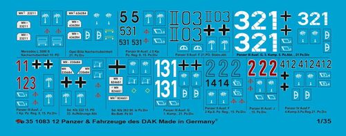 Peddinghaus-Decals 1083 12 Tanks And Vehicles Of The DAK