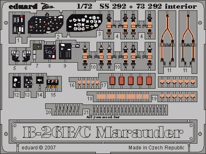 Eduard SS292 B-26B/C interior HASEGAWA
