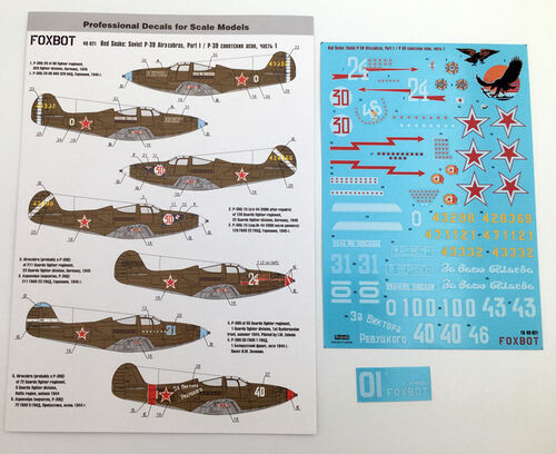 FOXBOT 48-021A Red Snake: Soviet P-39 Airacobras, Part 1 (Stencils not included)