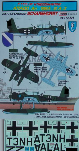 Kora Models Dec72324 Arado Ar-196A-2/3 Kriegsmarine III Scharnhorst