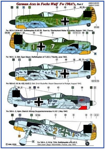 AML D72035 German Aces in Focke Wulf Fw 190A s Part I
