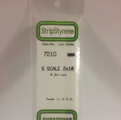 Evergreen 07210 "O" Scale Polystyrene Strip (35 cm) 0,76 x 3,96 mm (2 x 10) (1 pc)