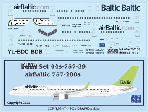 Draw Decal 44-757-39 Boeing 757-200 - Air Baltic