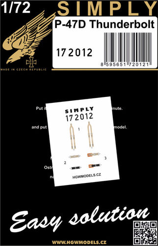 HGW Models 172012 Republic P-47 D Thunderbolt - Seatbelts (for Tamiya kits)
