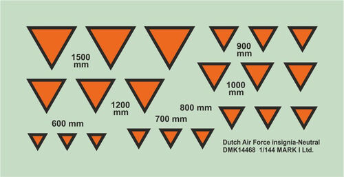 Mark I Decals DMK14468 Dutch Air Force Insignia - Triangles (2 sheets)
