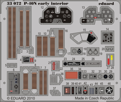Eduard 33072 P-40N early interior S.A. 1/32 HASEGAWA