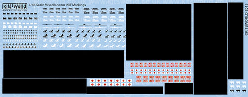 Kits World 148194 Various Generic "Kill" markings in assorted sizes for 1/48 scale.
