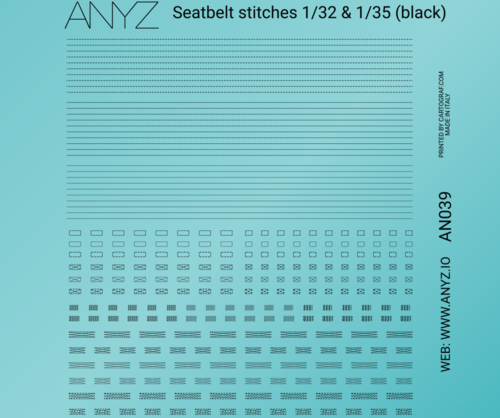 Anyz Model Accessories 039 Seatbelt stitches black