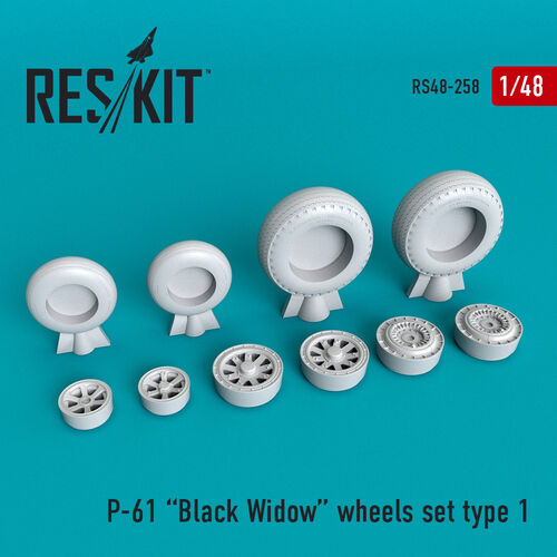 DISCONTINUED RES/KIT 48-0258 P-61 Black Widow wheels set