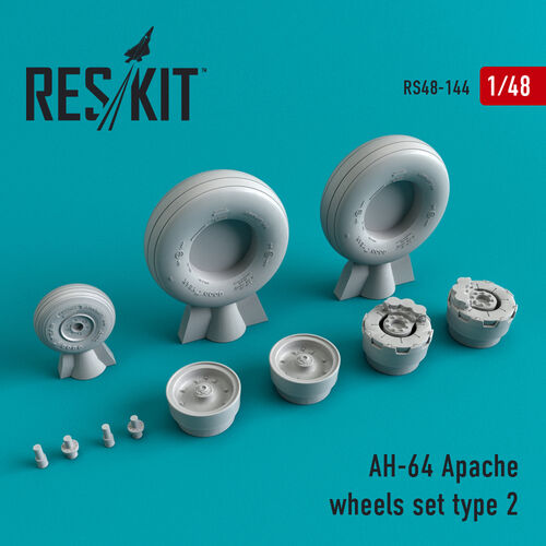 DISCONTINUED RES/KIT 48-0144 AH-64 Apache Type 2 wheels set