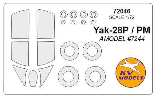 KV Models 72046 Yak-28P / Yak-28PM (AMODEL) + wheels masks