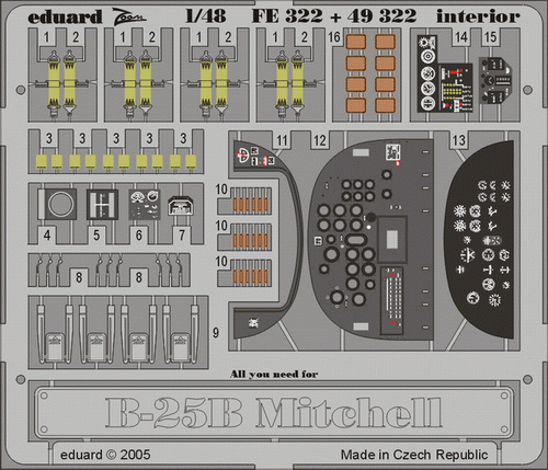 Eduard 49322 B-25B interior Accurate Miniatures
