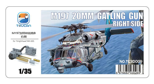 Zimi Model TC3D009 M197 20 mm Gatling Gun RIGHT Side (for MH-60 S Knighthawk)