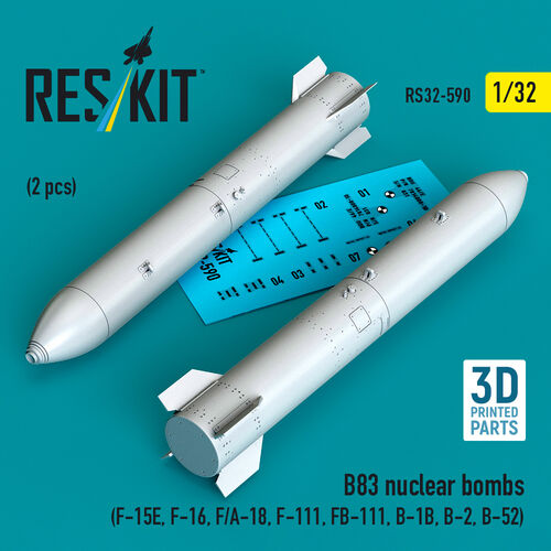 RES/KIT 32-0590 B83 Nuclear Bombs (2 pcs / 3D Printed)