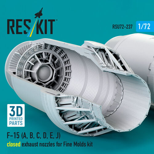 RES/KIT U72-0237 F-15 (A, B, C, D, E, J) Closed Exhaust Nozzles For Fine Molds Kit (3D Printed)
