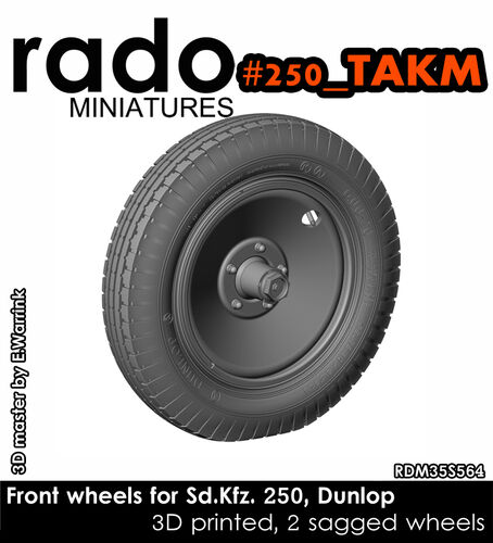 Rado Miniatures 35S64 Front wheels for Sd.Kfz. 250, Dunlop (for Takom kits)