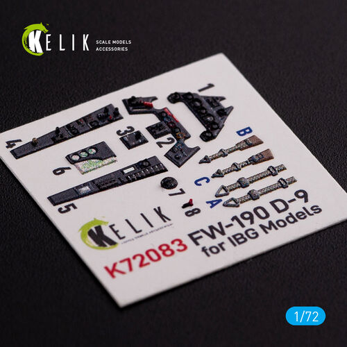 KELIK K72083 Fw 190 D-9 Interior 3D Decals For IBG Models Kit