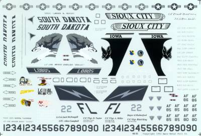 Experts-Choice Decal 4835 General-Dynamics F-16 A/C - Iowa and South Dakota Air National Guard Decals
