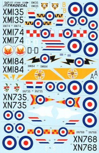 Xtradecal 72088 BAC/EE Lightning F.1A / F.2 (5 schemes)