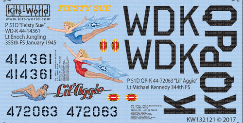 Kits World 132121 North American P-51 D-10 ('Feisty Sue' / 'Lil Aggie'')