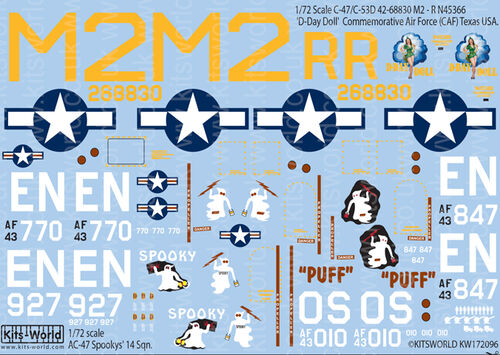 Kits World 172096 Douglas C-47/C-53D ('D-Day Doll' and 'Spookys')