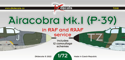 DKdecals 72110 Airacobra Mk.I P-39 in RAF and RAAF service