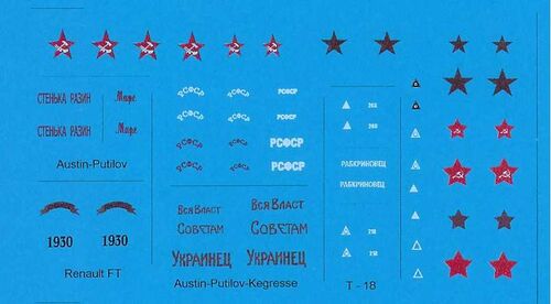 Black Lion Decals 72008 Russian Civil War, Red Army 1918-1928