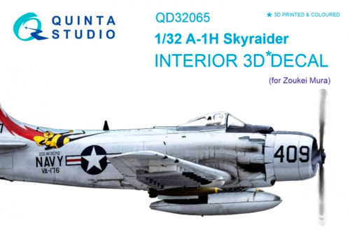 Quinta Studio QD32065 A-1H Skyraider 3D-Printed and coloured Interior on decal paper