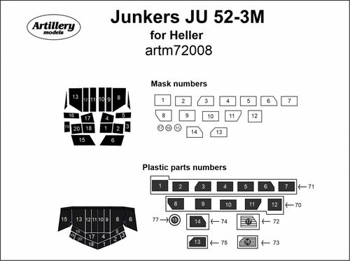 ARTILLERY Models 72008 Junkers Ju 52-3M (for Heller)