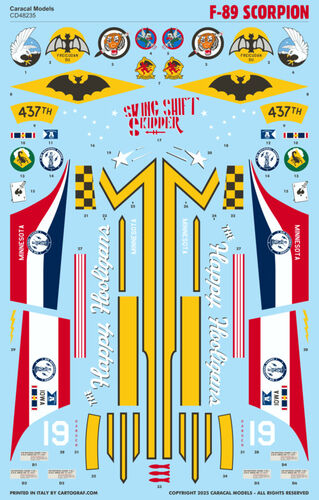 Caracal Models 48235 Northrop F-89 Scorpion Decals Set