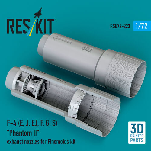 RES/KIT U72-0223 McDonnell Douglas F-4 E, J, EJ, F, G, S Phantom II - 3D-Printed Exhaust Nozzles (for Finemolds Kits)