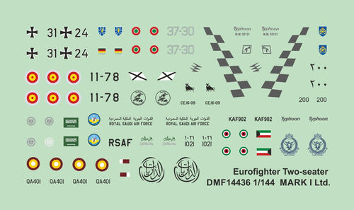 Mark I Decals DMF14436 Eurofighter Two-Seater Decals Set