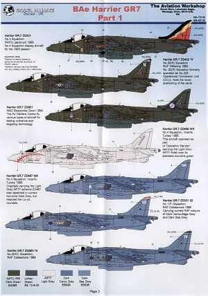 Model Alliance 48102 BAe Harrier GR.7 (13 schemes)