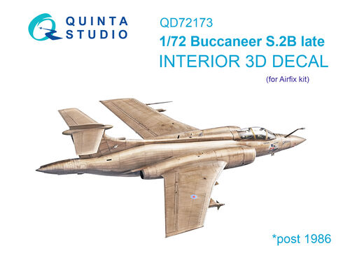 Quinta Studio QD72173 Blackburn Buccanneer S.2B Late - 3D-Printed & Coloured Interior on Decal Paper (for Airfix Kits)