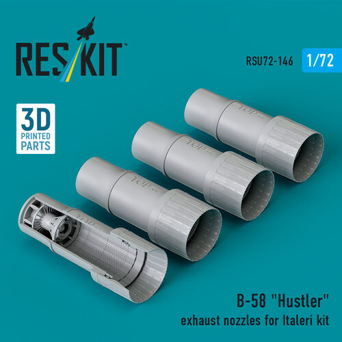 RES/KIT U72-0146 B-58 'Hustler' Exhaust Nozzles For Italeri Kit (3D Printed)