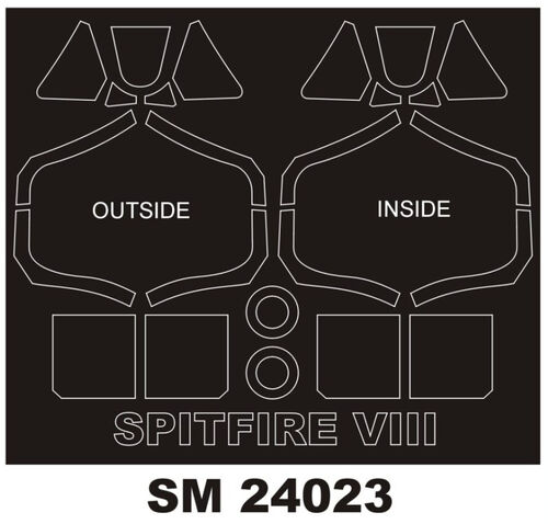 Montex SM24023 Supermarine Spitfire Mk.VIII - Mini Paint Mask Set (for Airfix Kits)