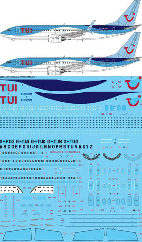 26 Decals STS44420 Boeing 737-800 & MAX 8 - TUI Decals (for Zvezda kits)