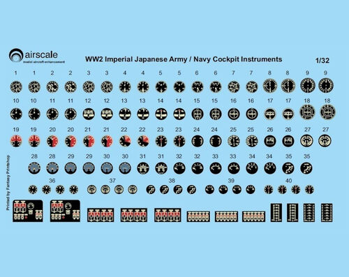 Airscale AS32JPN Japanese WWII Cockpit Instrument Decals