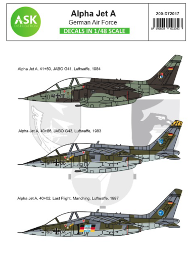 Art Scale Kit D72017 Alpha Jet A Bundeswehr, German Air Force
