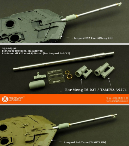 Orange Hobby G35-163-98 Rheinmetall 120 mm L55 Barrel for leopard 2A6/A7