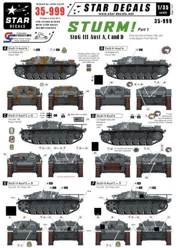 Star-Decals 35-999 Sturm! # 1. StuG III Ausf A, C/D. Early StuGs in France and Russia.