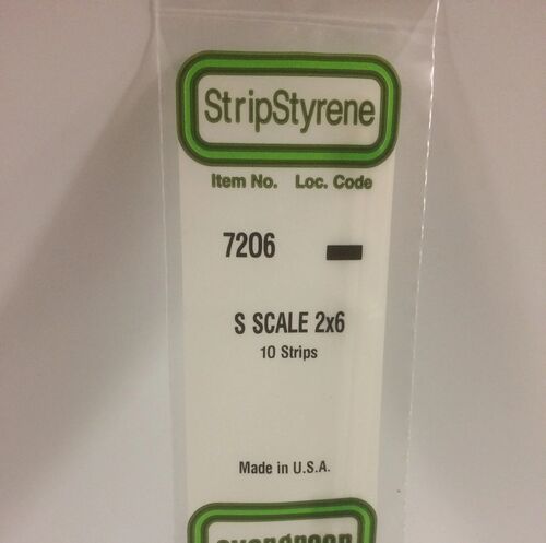 Evergreen 07206 "O" Scale Polystyrene Strip (35 cm) 0,76 x 2,40 mm (2 x 6) (1 pc)