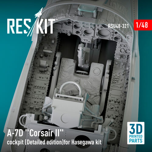 RES/KIT U48-0321 A-7D 'Corsair II' Cockpit (Detailed Edition) For Hasegawa Kit (3D Printed)