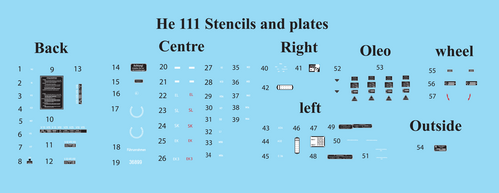 Aims 35D001 Heinkel He-111 H-6 - Stencils and Plates