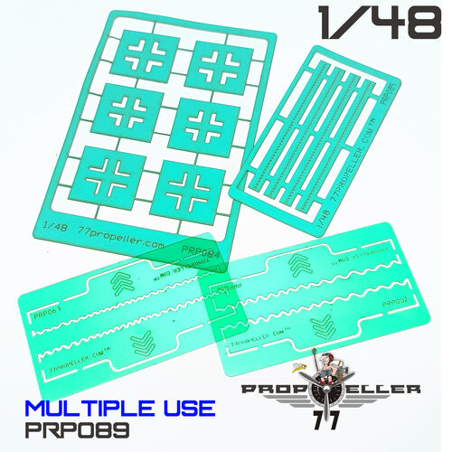 77propeller 089 Luftwaffe Balkenkreuze Late and Luftwaffe wing walkway stencils and 2x Leading Edge Wavelet Template Set